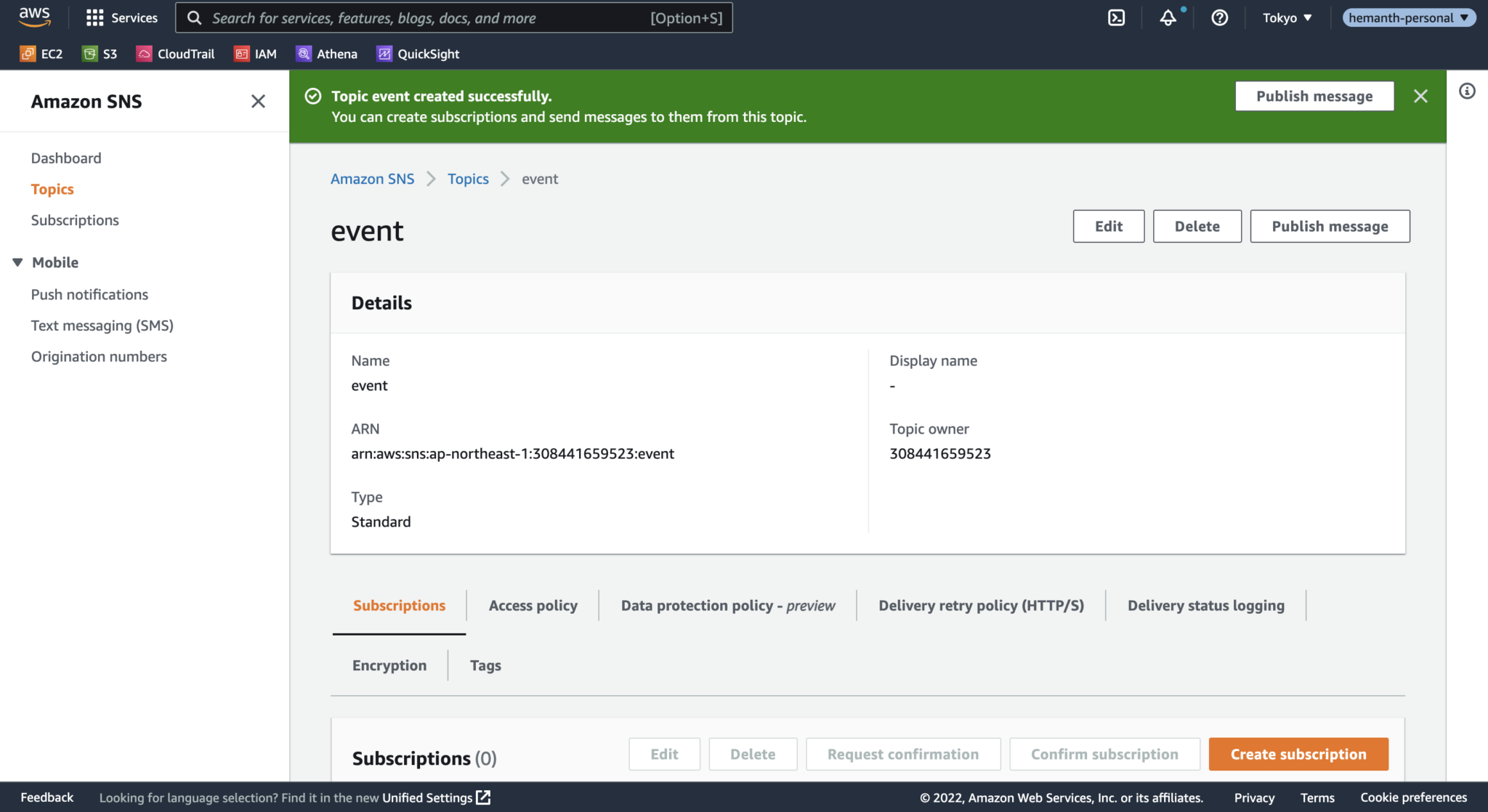 Create Lambda Function to handle the SNS Messages | DevelopersIO