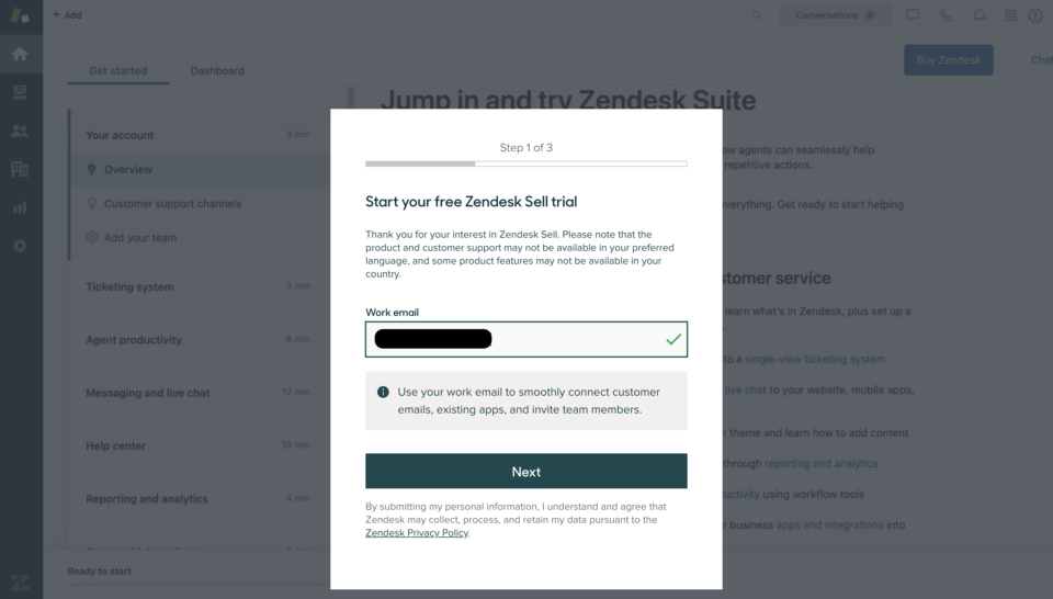 I tried creating a Zendesk Sell Trial Account | DevelopersIO