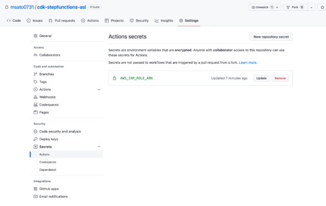Github上のASLファイルの変更をトリガーにしてStepFunctionsを自動デプロイする(Github Actions + AWS CDK) | DevelopersIO