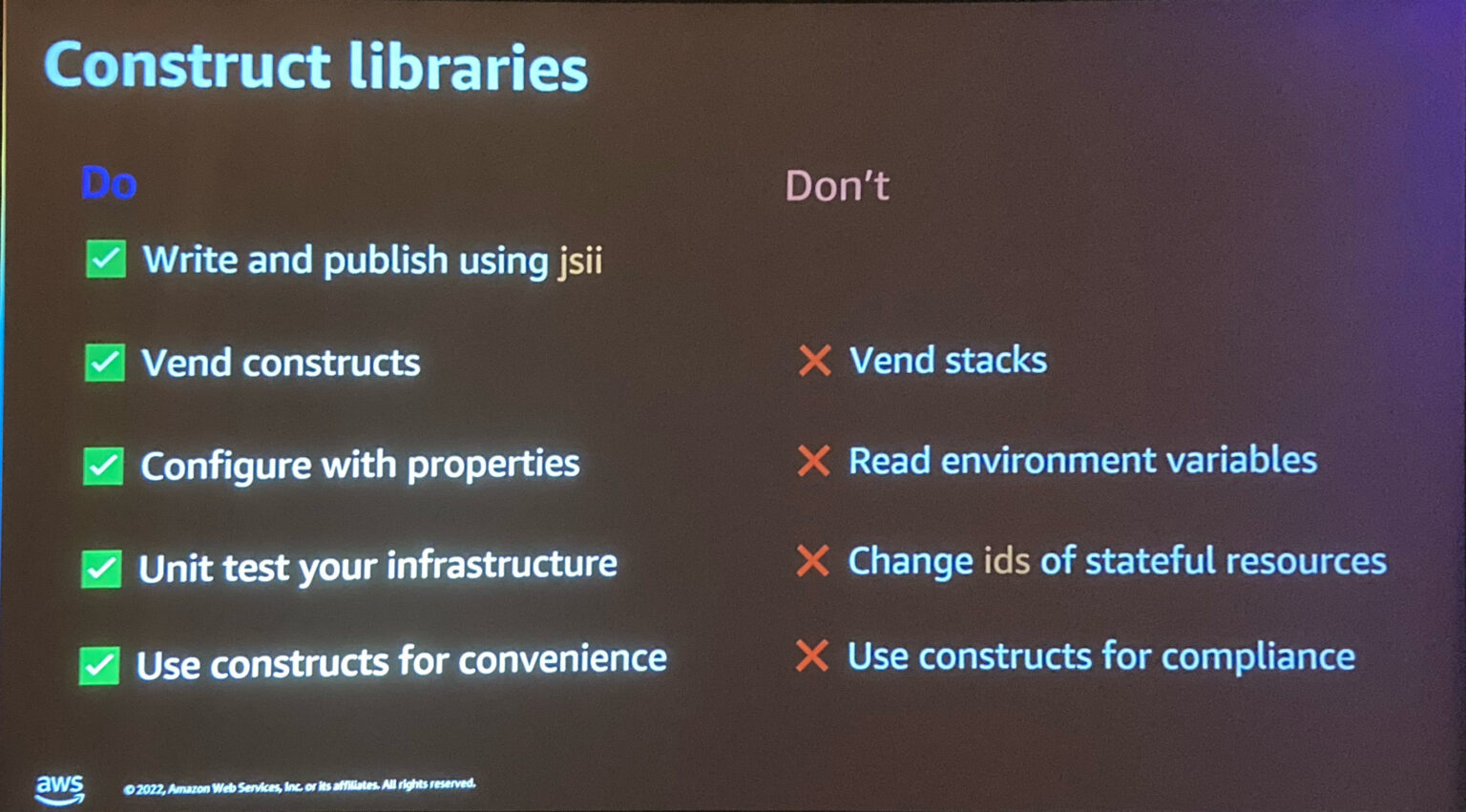 [レポート]AWS CDKのL2、L3 Constructを実装する具体的なテクニックと、CDKのベストプラクティスを学ぶワークショップに参加しました #reinvent | DevelopersIO