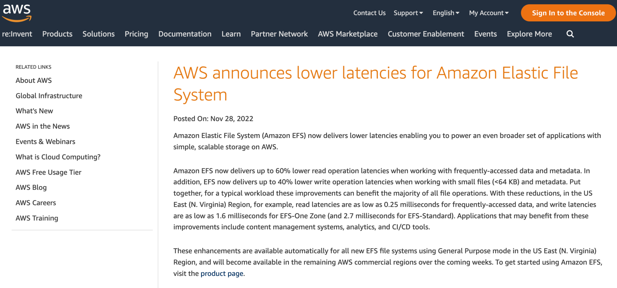 [アップデート] Amazon EFSのレイテンシが更に削減されました #reinvent | DevelopersIO
