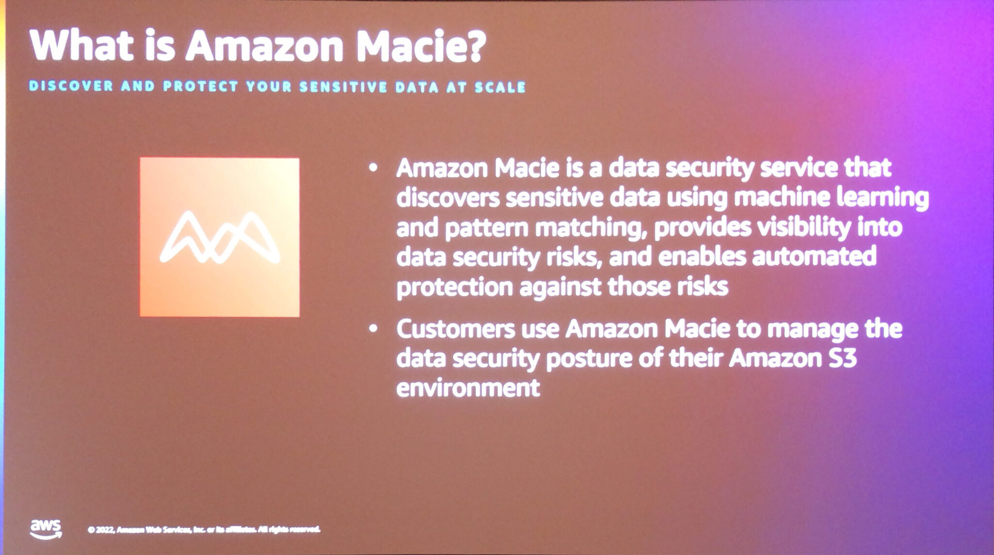 [レポート] Automate data discovery with Amazon Macie #reInvent #SEC215 | DevelopersIO