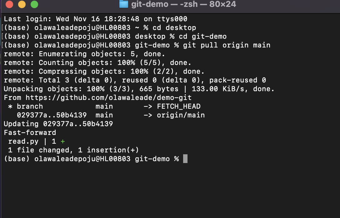 i tried to show the difference between git fetch and git pull ...