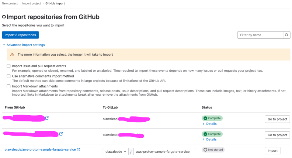 i tried migrating repository from github to gitlab | DevelopersIO