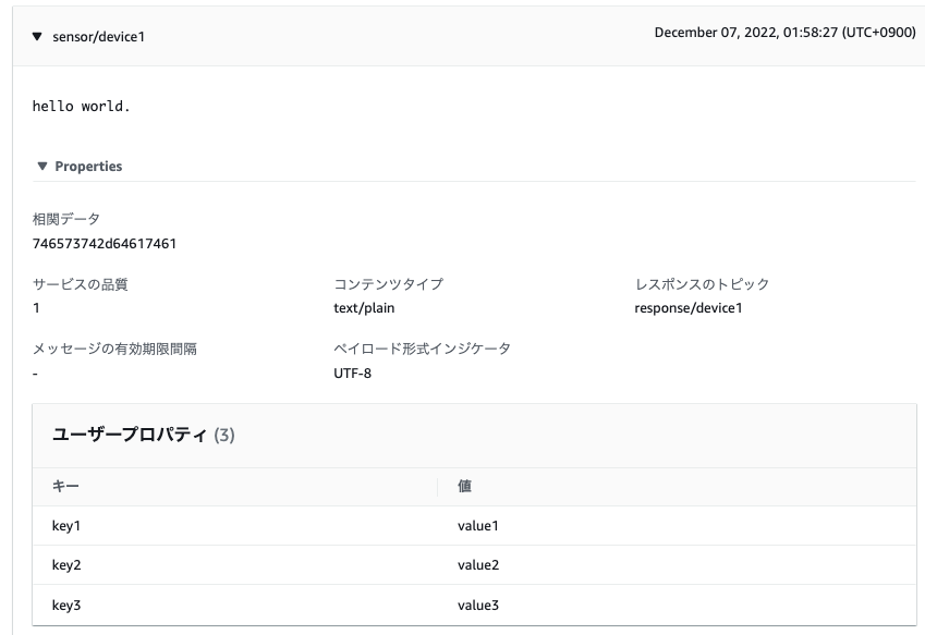 Aws Iot Core Boto3 を使用して Lambda から Mqtt V5 で新たに拡張されたプロパティを送受信してみました Developersio