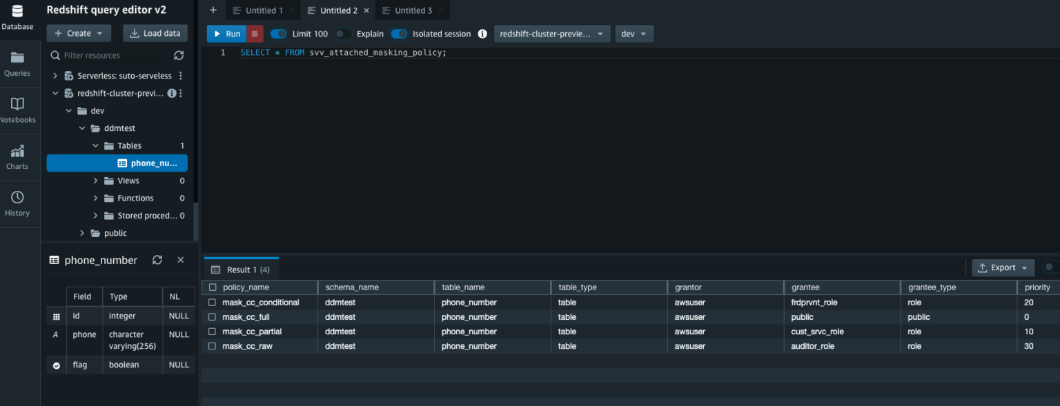Redshiftの動的データマスキング(DDM)の機能を試してみた(Preview) #reinvent | DevelopersIO
