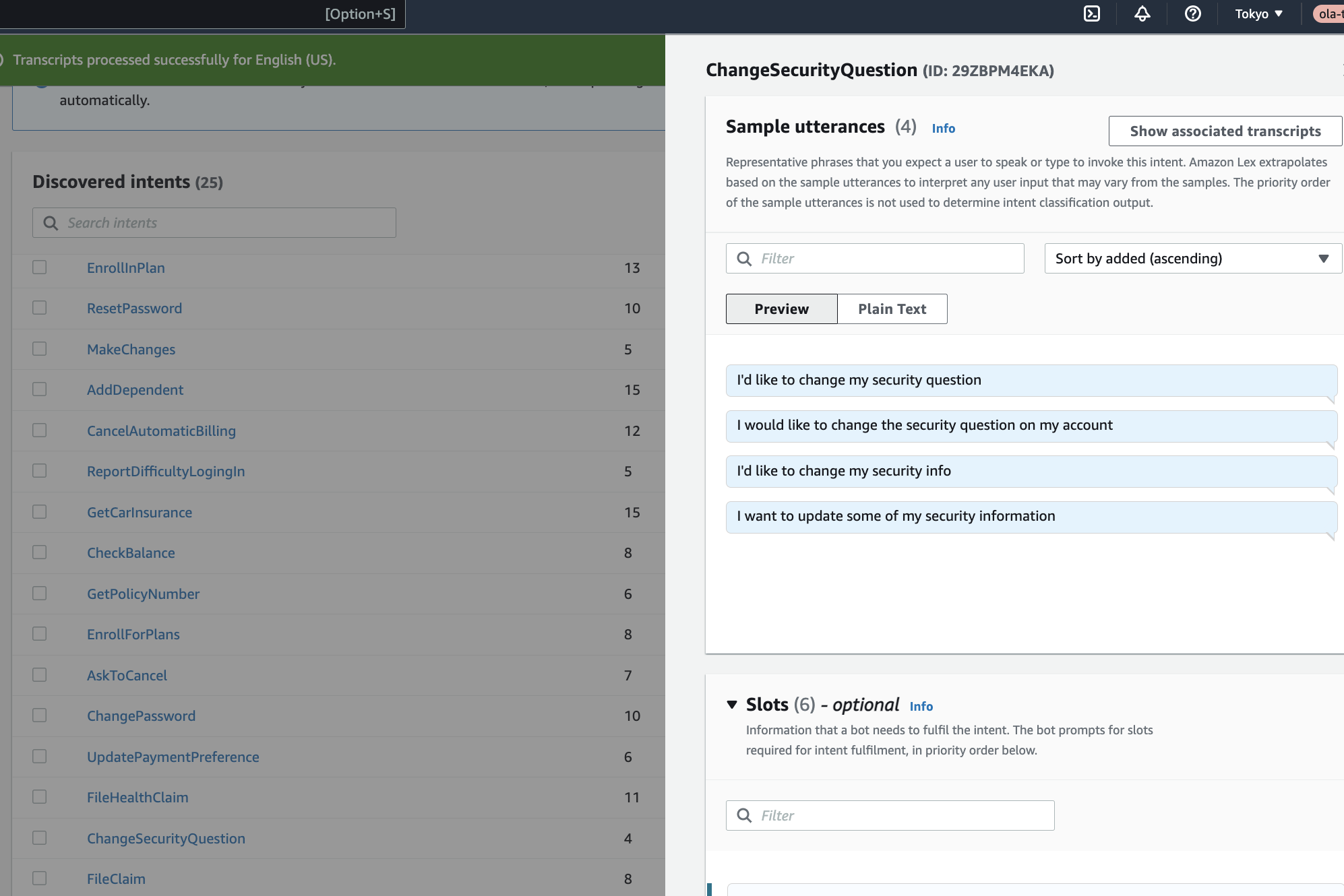 I automated chatbot designer in Amazon Lex | DevelopersIO