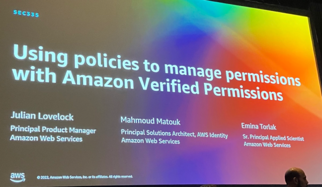 [レポート]ポリシーを使用してAmazon Verified Permissionsでアクセス許可を管理する #SEC335 #reinvent | DevelopersIO