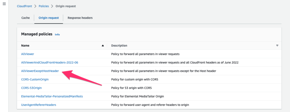 [update] Amazon CloudFrontのorigin request policyでblock list形式(“all except”)をサポートしました！ | DevelopersIO