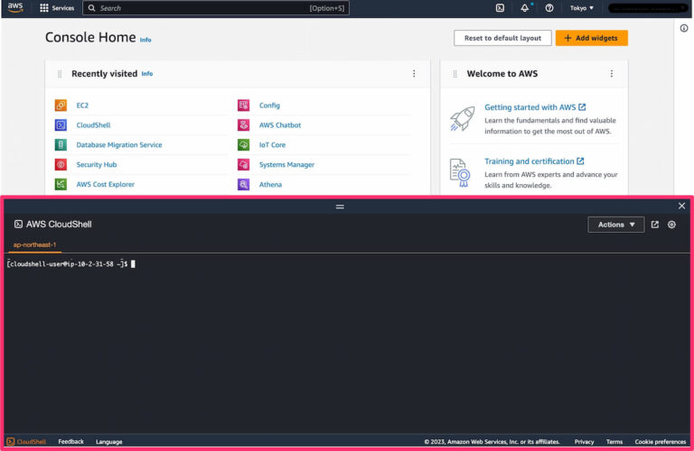 AWS CloudShellをマネジメントコンソールと同じ画面で操作できるようになりました！ | DevelopersIO