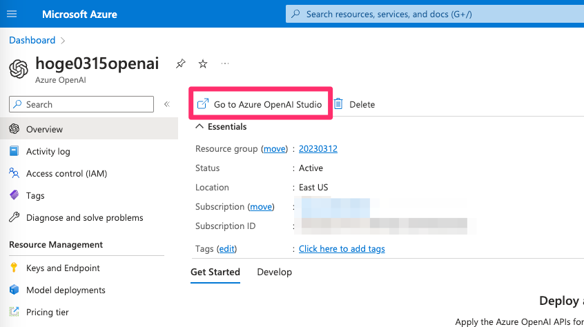Azure OpenAI Service の ChatGPT モデルを有効化して REST API として使ってみた | DevelopersIO