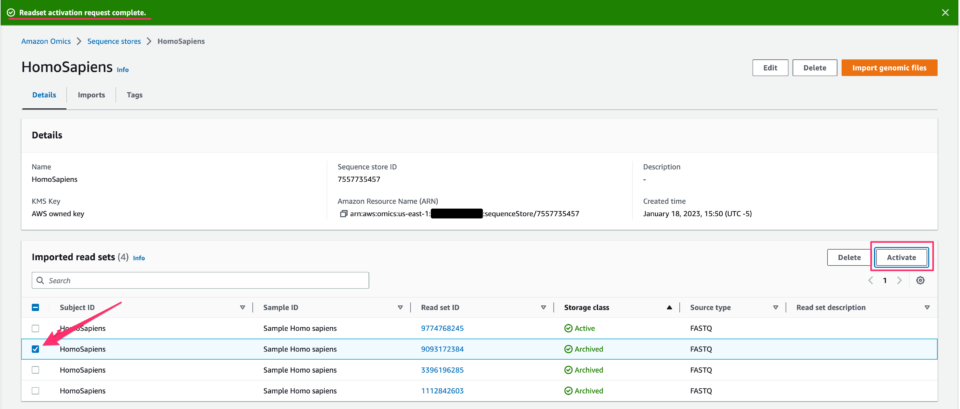 Amazon Omics Storage ストレージクラス Archive から Active へ変更する方法2選 | DevelopersIO