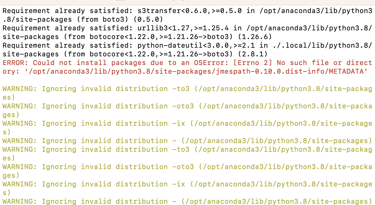 Installation problem :Could not install packages due to an EnvironmentError: [Errno 2] No such ...