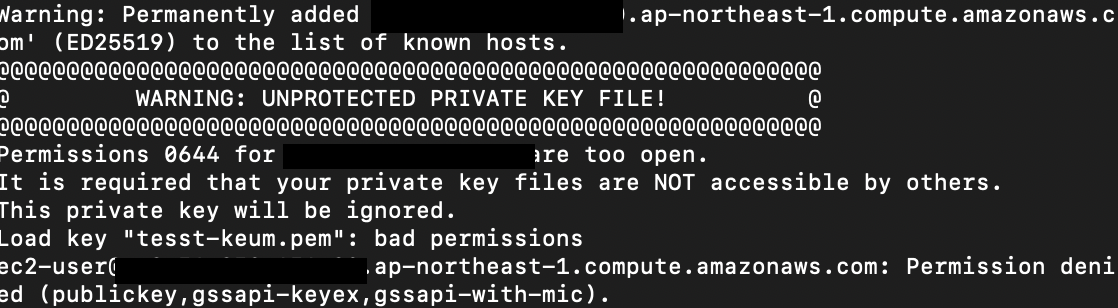 EC2에 SSH 접속 시 UNPROTECTED PRIVATE KEY FILE 에러를 해결해보자 | DevelopersIO