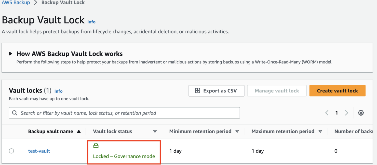 AWS CLIでAWS Backup のボールトロックを試してみた。 | DevelopersIO