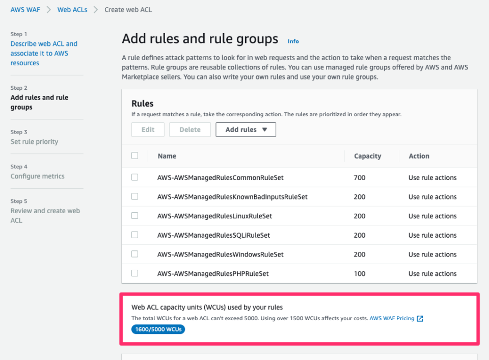 [アップデート] AWS WAF で Web ACL の WCU デフォルト上限が 5,000 になりました | DevelopersIO