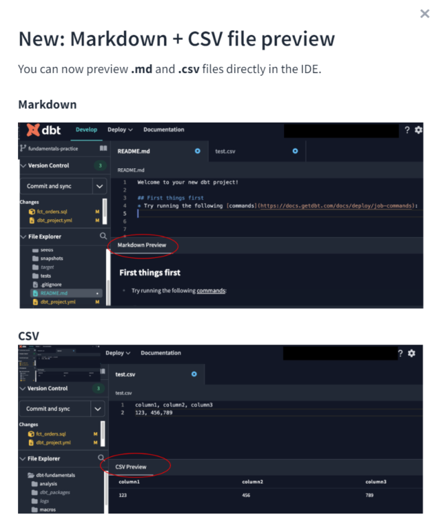 [新機能]dbt CloudでMarkdownとCSVのプレビューが可能になりました | DevelopersIO