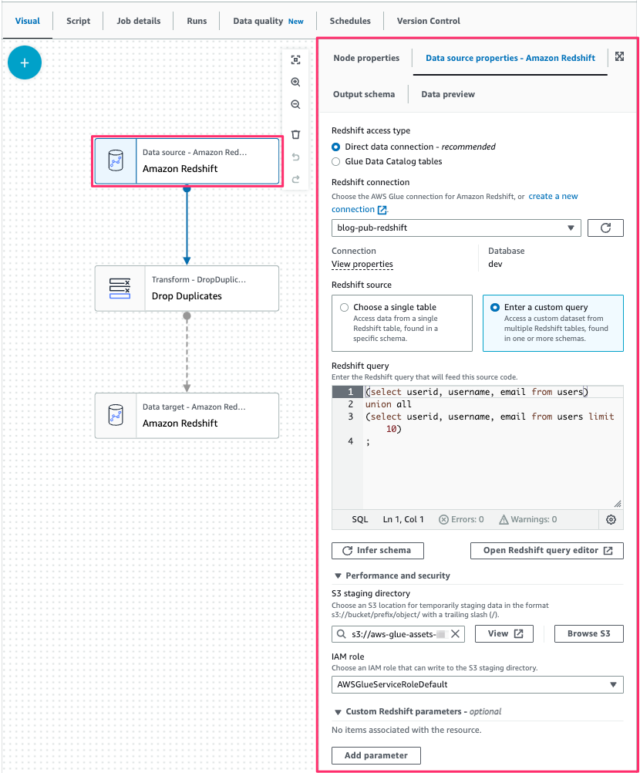 [新機能] AWS Glue Visual ETL がネイティブ Amazon Redshift 機能をサポートしたので試してみました！ | DevelopersIO