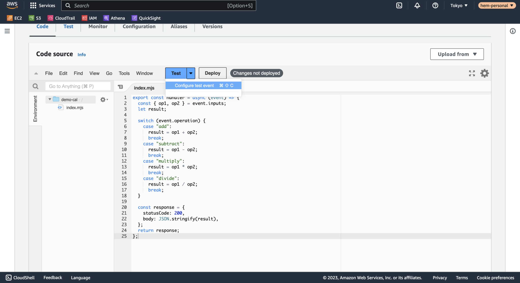 I tried creating a calculator lambda function by integrating AWS API Gateway and Lambda ...