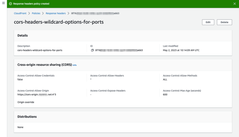 [update] Amazon CloudFrontでCORS access-control headersにワイルドカードを使ったポート指定ができるようになっていました ...