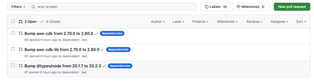 Dependabot と Github Actions でaws Cdkのスナップショットテストを自動化してみた Developersio