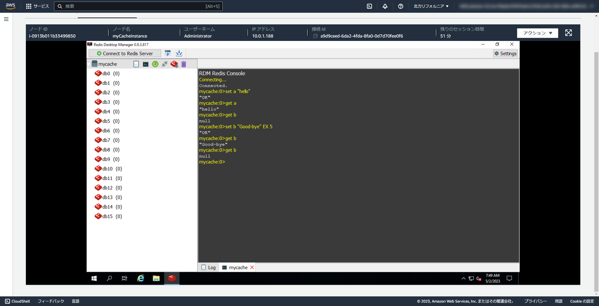 AWS Builder Labs (セルフペースラボ) の Introduction to Amazon ElastiCache with Windows Server をやってみた ...