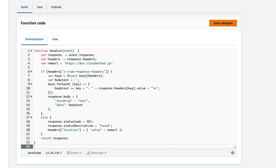 [update] CloudFront FunctionsでViewer ResponseのHTTPステータスコードとレスポンスbodyが変更できるようになっていました！ | DevelopersIO