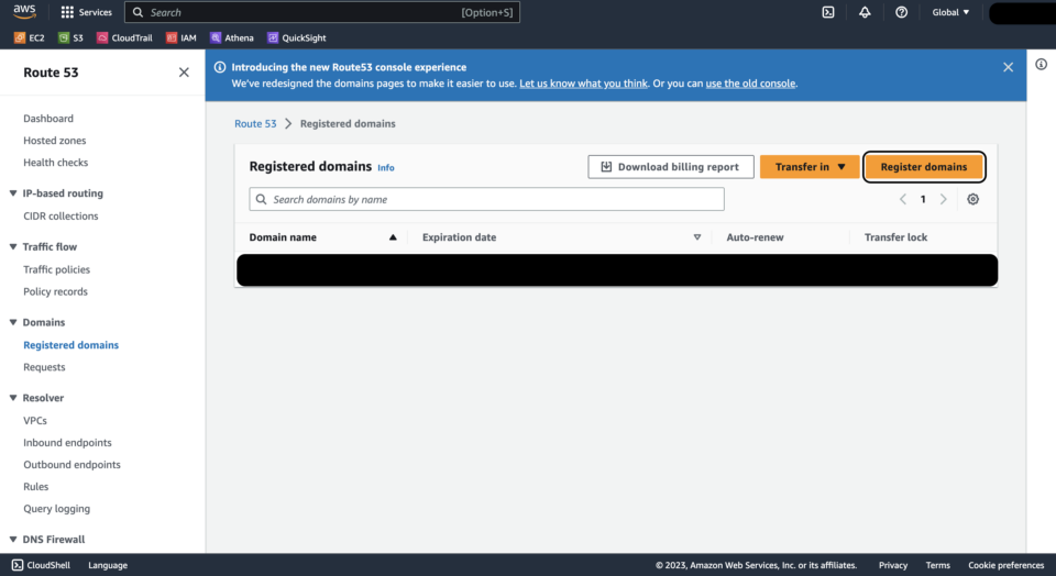 I Registered a domain through Route 53 and routed traffic from it to Cloudfront distribution ...