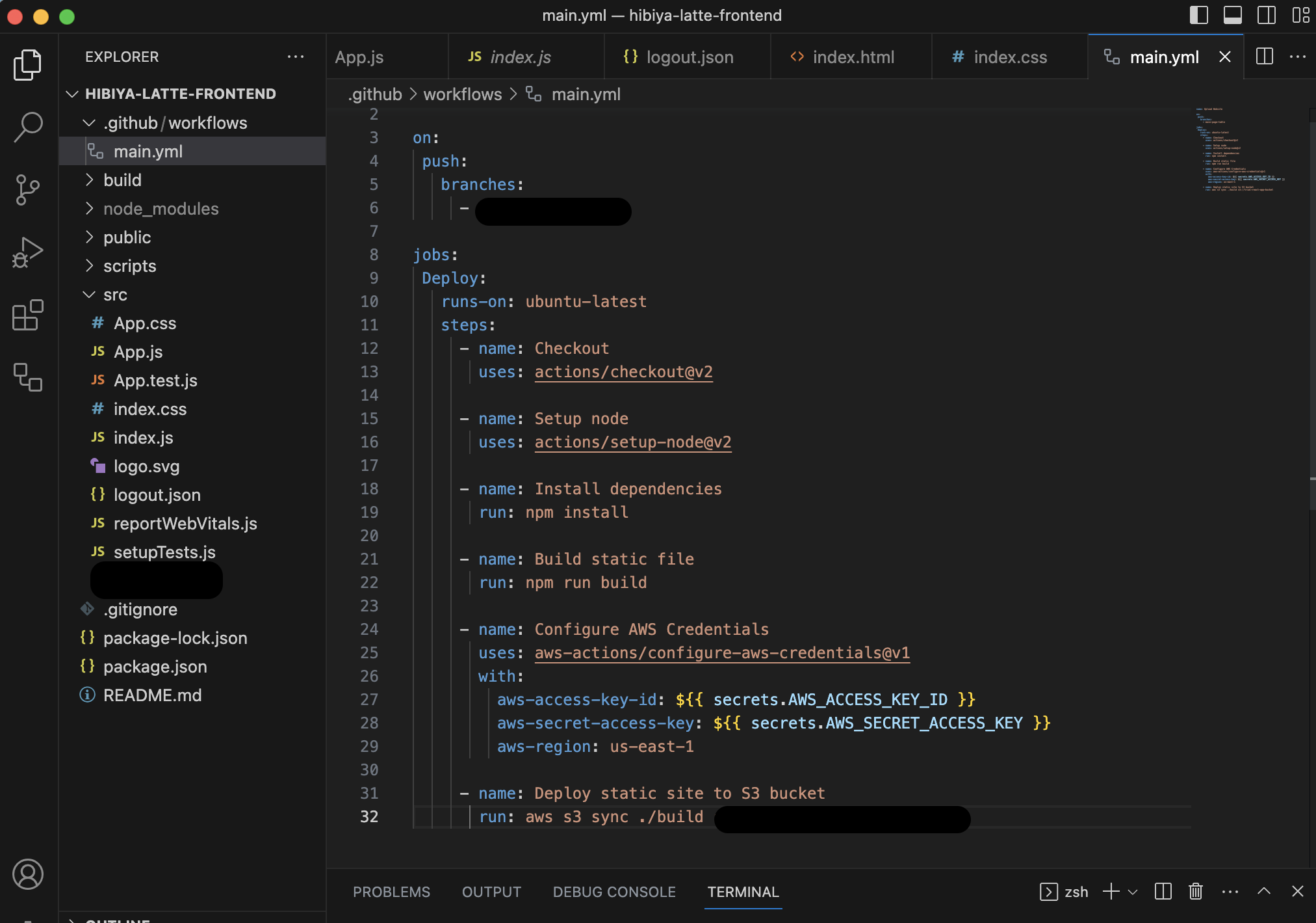 Making CI/CD pipeline for various stages of environment (dev/stg/prod) for React APP using ...