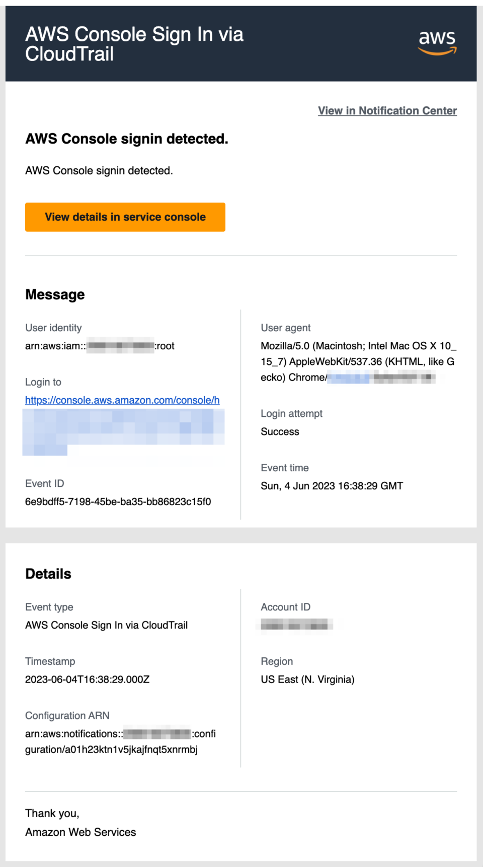 AWS User Notificationsでマネジメントコンソールへのサインインを通知する | DevelopersIO