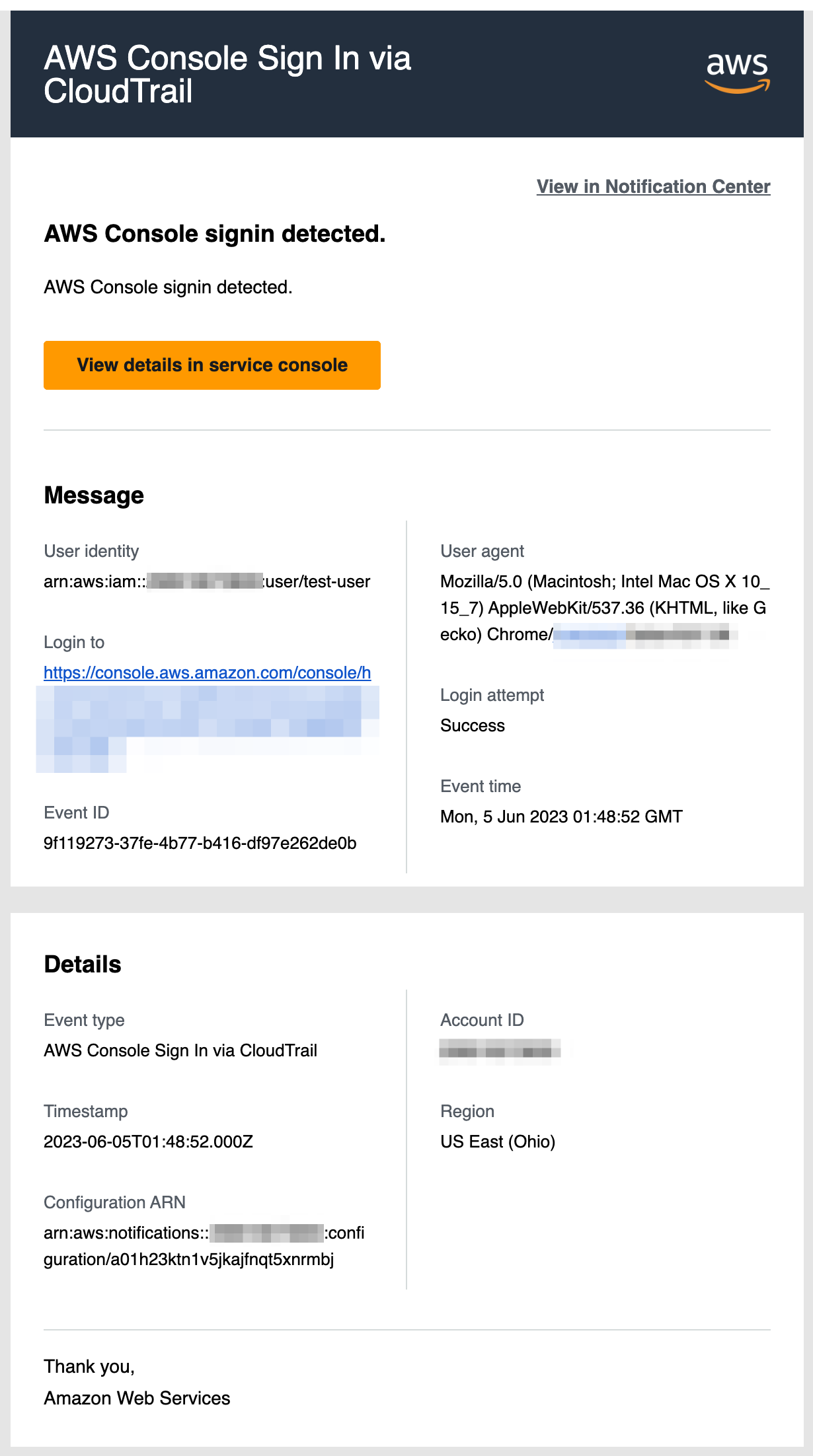 AWS User Notificationsでマネジメントコンソールへのサインインを通知する | DevelopersIO