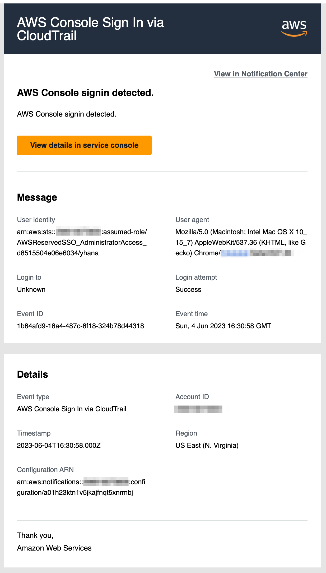 AWS User Notificationsでマネジメントコンソールへのサインインを通知する | DevelopersIO