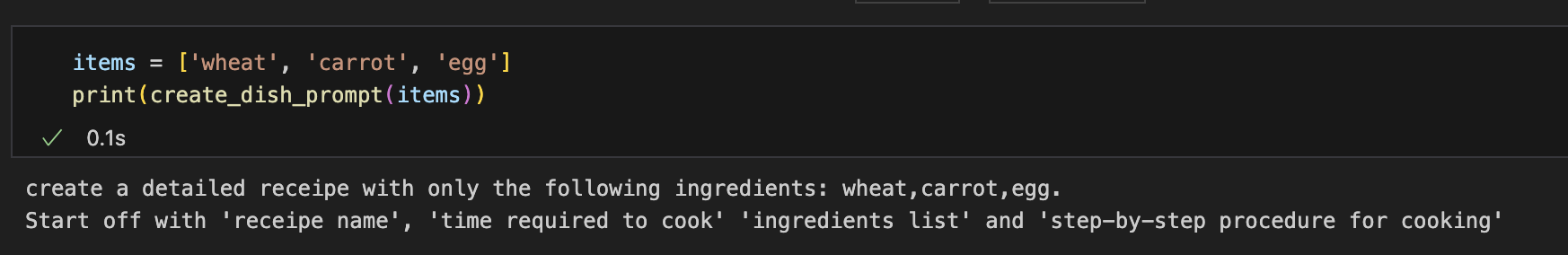 Using OpenAI and Dalle to generate a recipe and Image for the list of ...