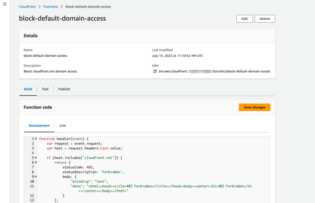 CloudFrontへの”cloudfront.net”ドメインでのアクセスをCloudFront Functionsでブロックしてみた | DevelopersIO
