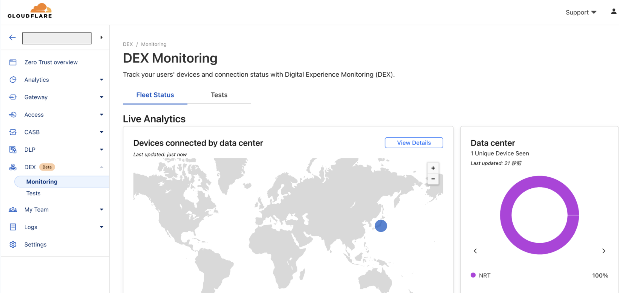 Cloudflare Zero Trust 〜DEXのFleet Statusを使ってみた〜 | DevelopersIO