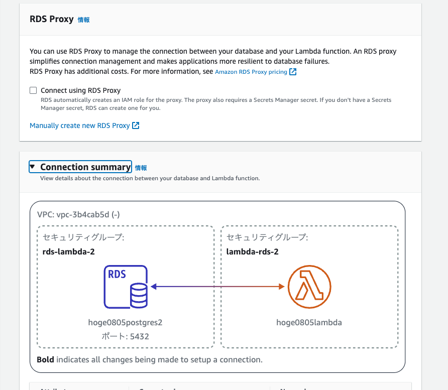 [アップデート] Amazon RDS と AWS Lambda の間でも、接続を行うための各リソース構成を自動セットアップ出来るようになりました | DevelopersIO