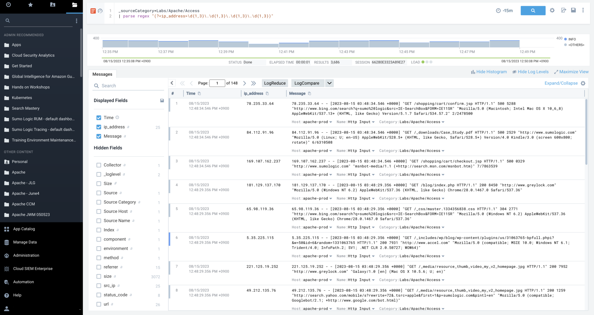 I tried hands-on some of the parse operators of Sumo Logic | DevelopersIO