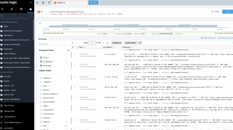 I tried hands-on some of the parse operators of Sumo Logic | DevelopersIO