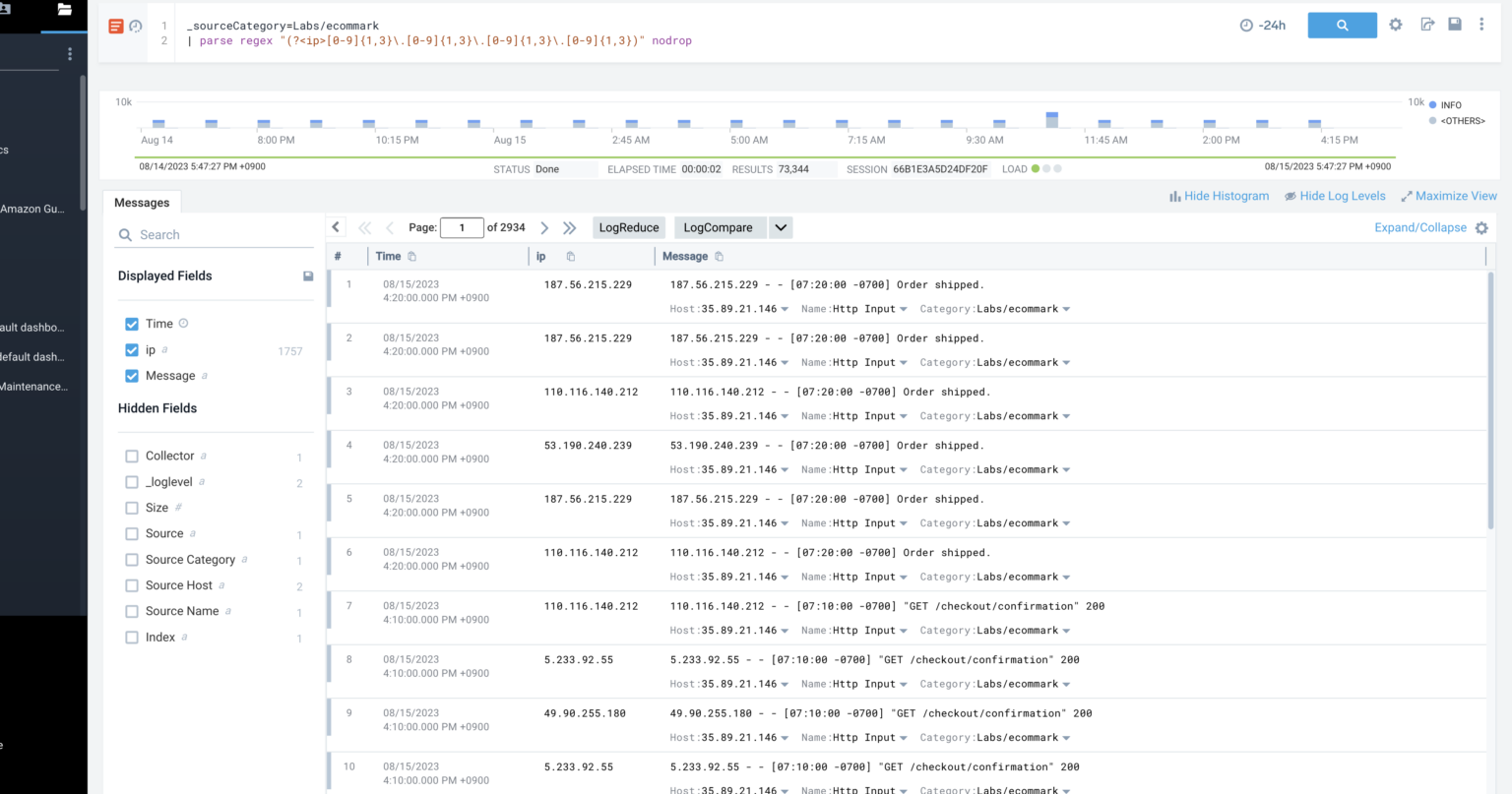 I tried hands-on some of the parse operators of Sumo Logic | DevelopersIO