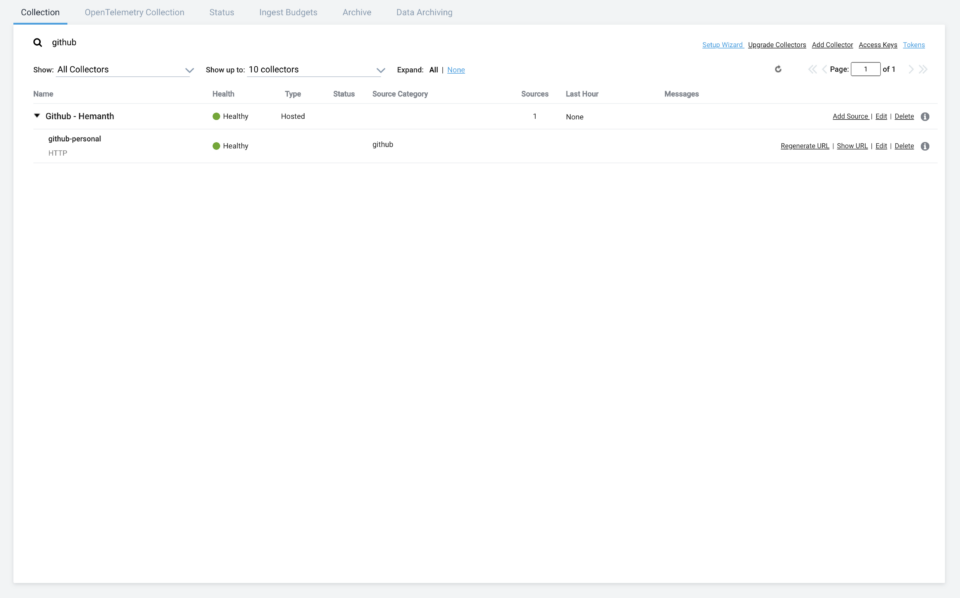 I tried setting up a collector in Sumo Logic to collect logs from ...