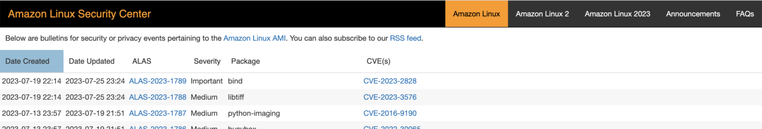 Amazon Linux に影響する脆弱性への対応状況を調べられるページを紹介します | DevelopersIO