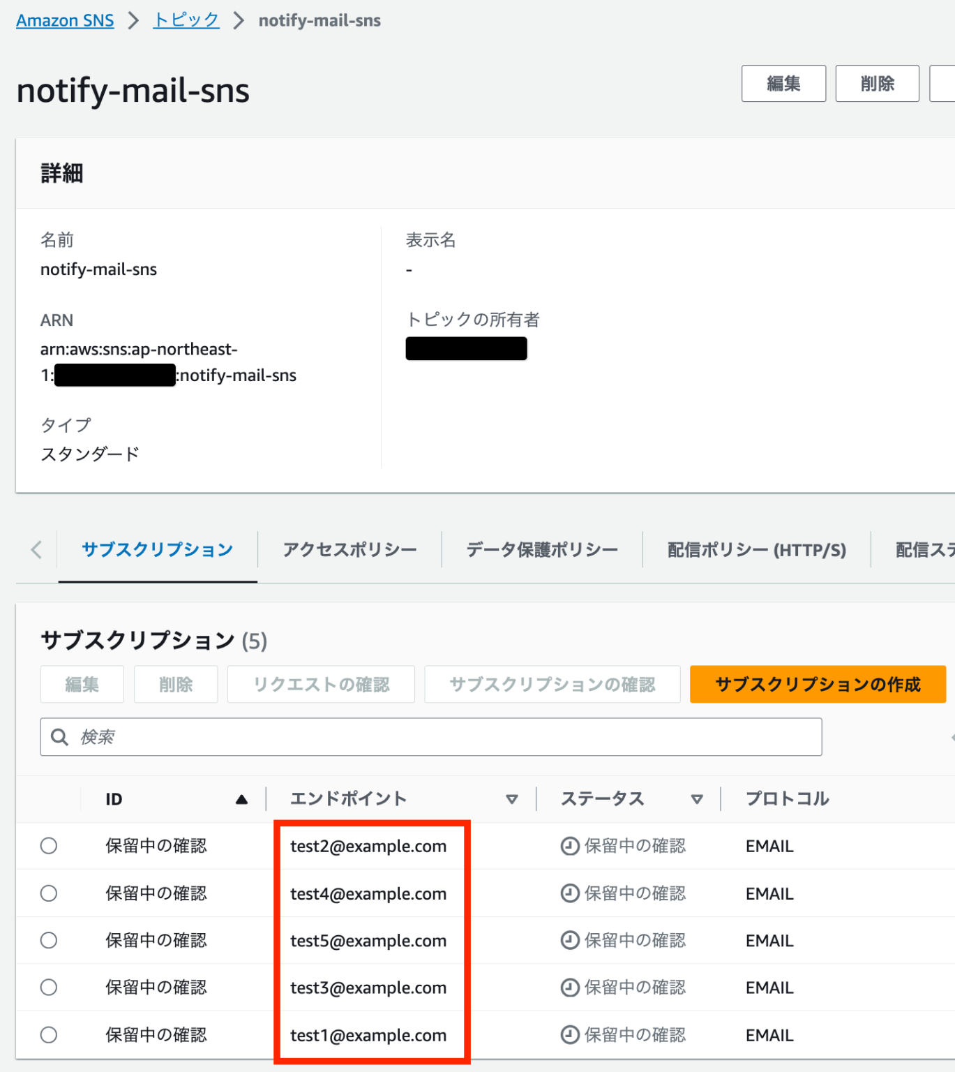 CloudFormationのForEachのループ処理を利用し、パラメータに記載した複数のメールアドレスを1つのSNSトピックに一括登録して ...