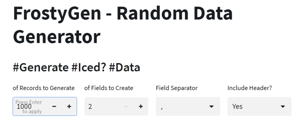ダミーデータを生成できるStreamlitアプリ「FrostyGen」をStreamlit in Snowflakeで動かしてみた | DevelopersIO