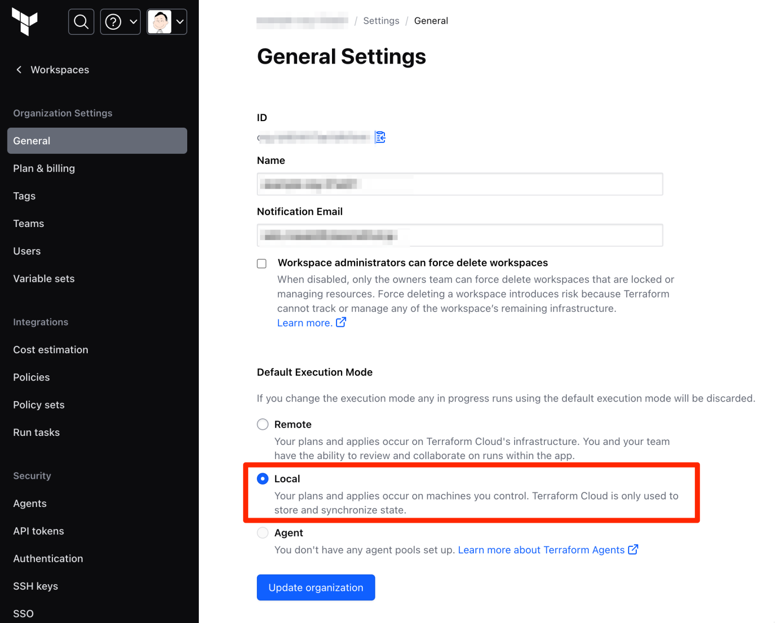 Terraform CloudでOrganizationデフォルトのExecution Modeを設定できるようになっていました | DevelopersIO