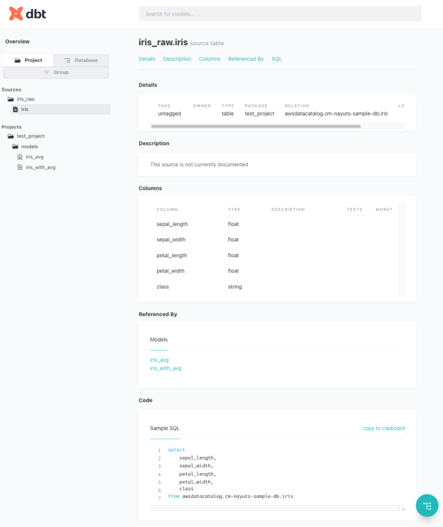 dbt-athenaを使っているdbtプロジェクトでドキュメントを生成してみる | DevelopersIO