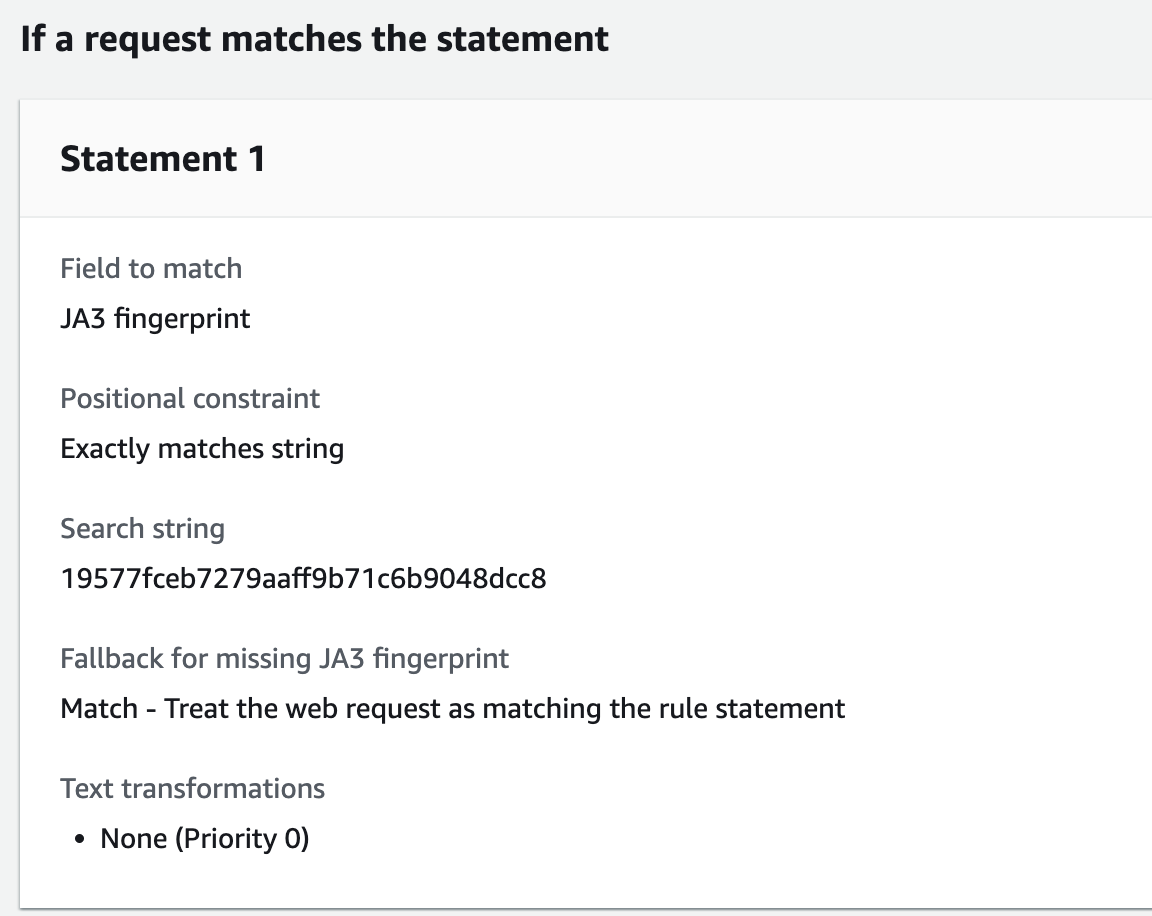 [アップデート]AWS WAFの検査条件にJA3 フィンガープリントが利用できるようになりました | DevelopersIO
