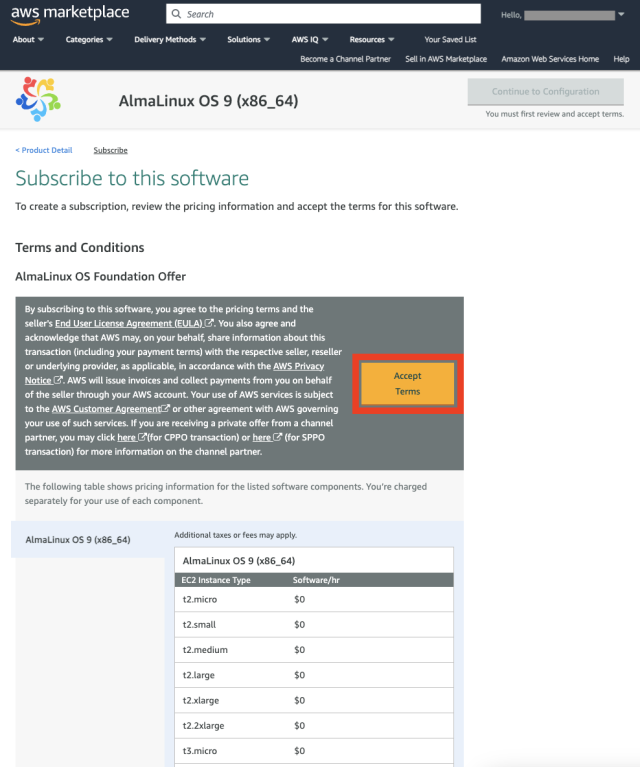 AlmaLinuxのEC2インスタンスを建てる際に、AWS MarketplaceからAMIをサブスクライブしてみた | DevelopersIO