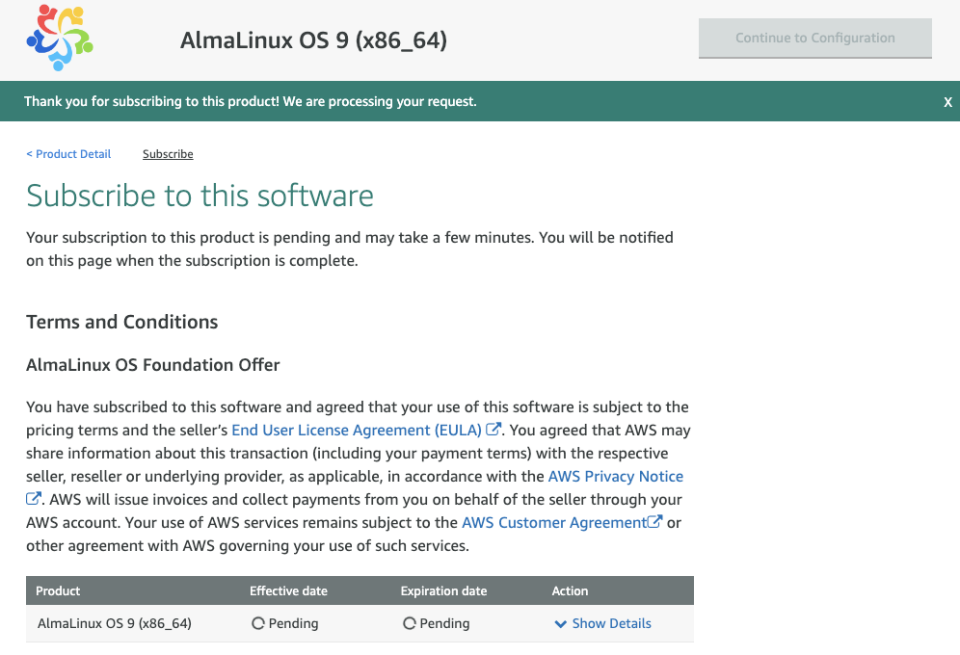 AlmaLinuxのEC2インスタンスを建てる際に、AWS MarketplaceからAMIをサブスクライブしてみた | DevelopersIO