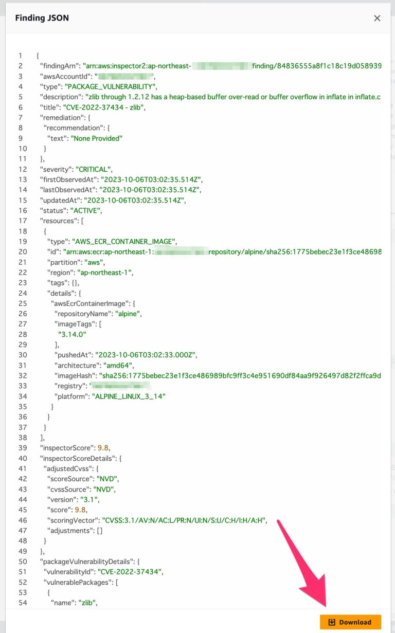 Amazon Inspector v2 で Finding JSON を取得する方法を教えてください | DevelopersIO