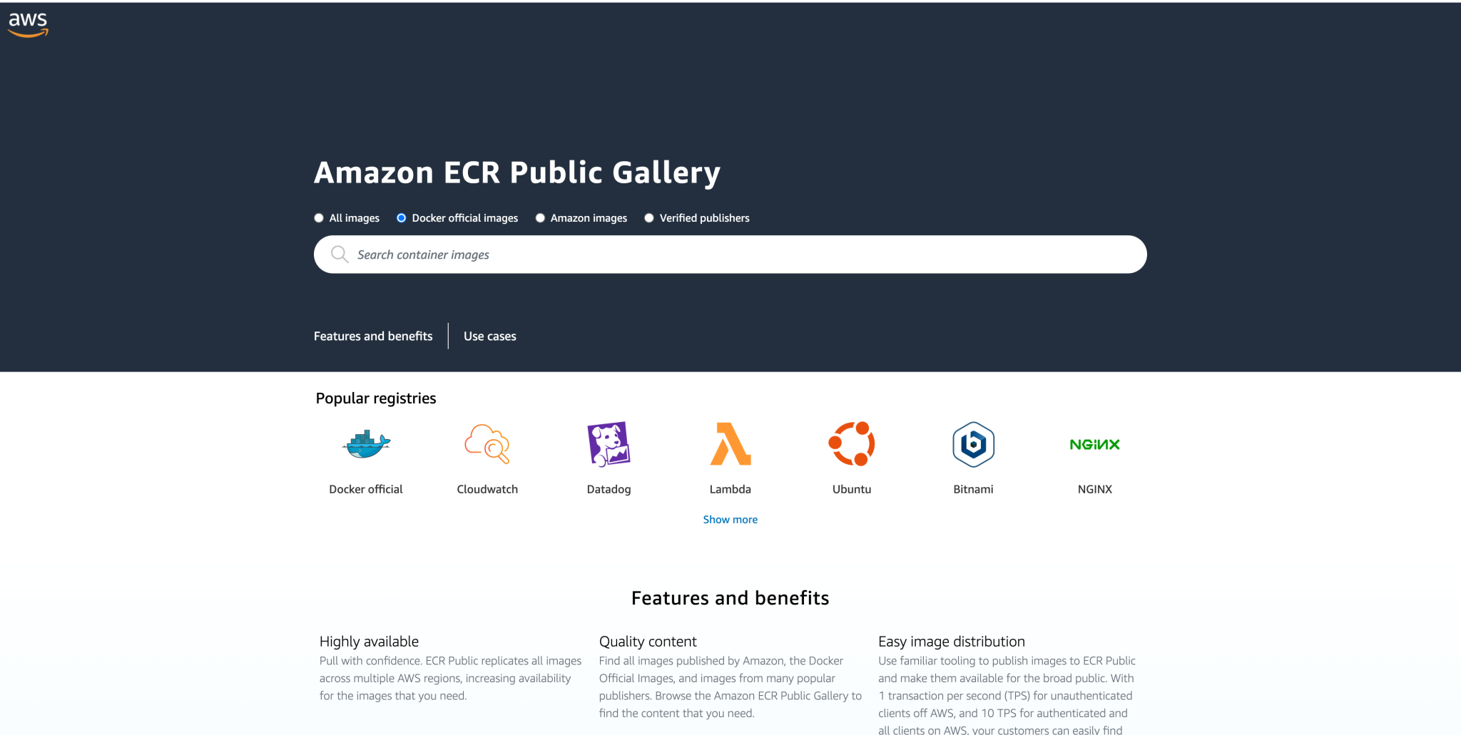 [ アップデート ] Amazon ECR Public Gallery のランディングページが新しくなりました | DevelopersIO